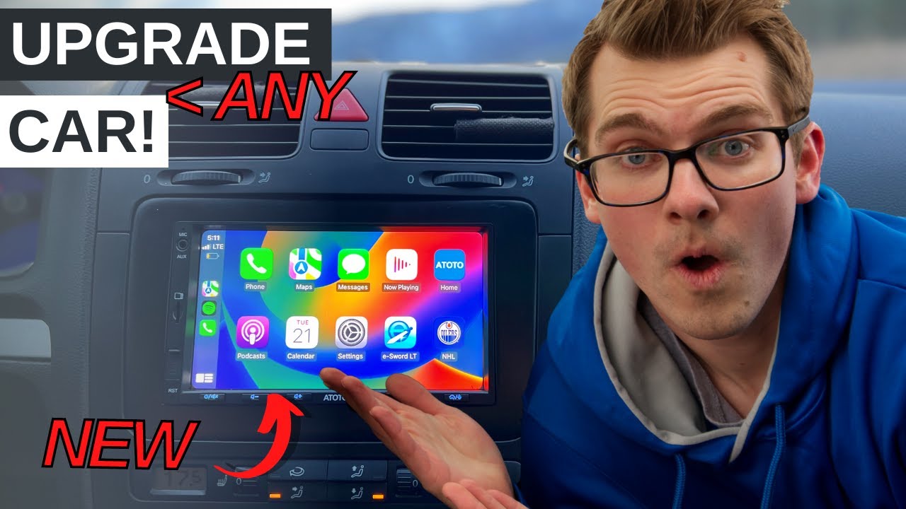 How to install wireless APPLE CARPLAY and ANDROID AUTO in ANY car! | ATOTO Double Din Installation