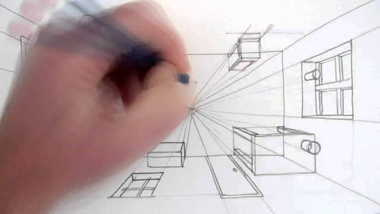 How to Draw a Room in One Point Perspective: A Bird's Eye View