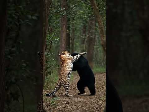 Indian Leopard vs Sloth Bear: Forest Fury