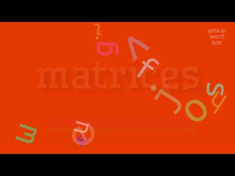 How to say "matrices"! (High Quality Voices)