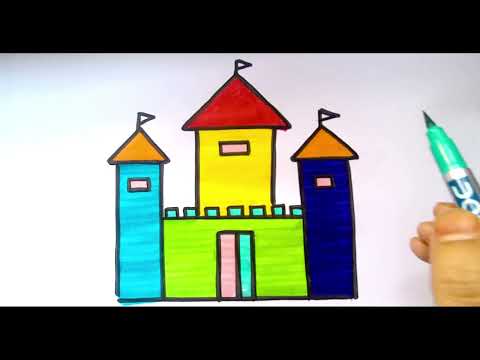 How To Draw a Castle -  For Kids | how to draw castle