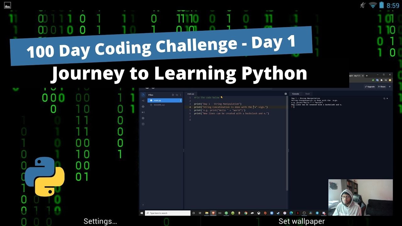 How-to start learning Python | 100 Day Coding Challenge | Day 1 | Lofi Timelapse