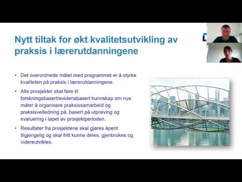 Opptak av søkerwebinar juni 2020 - Program for kvalitetsutvikling av praksis i lærerutdanningene