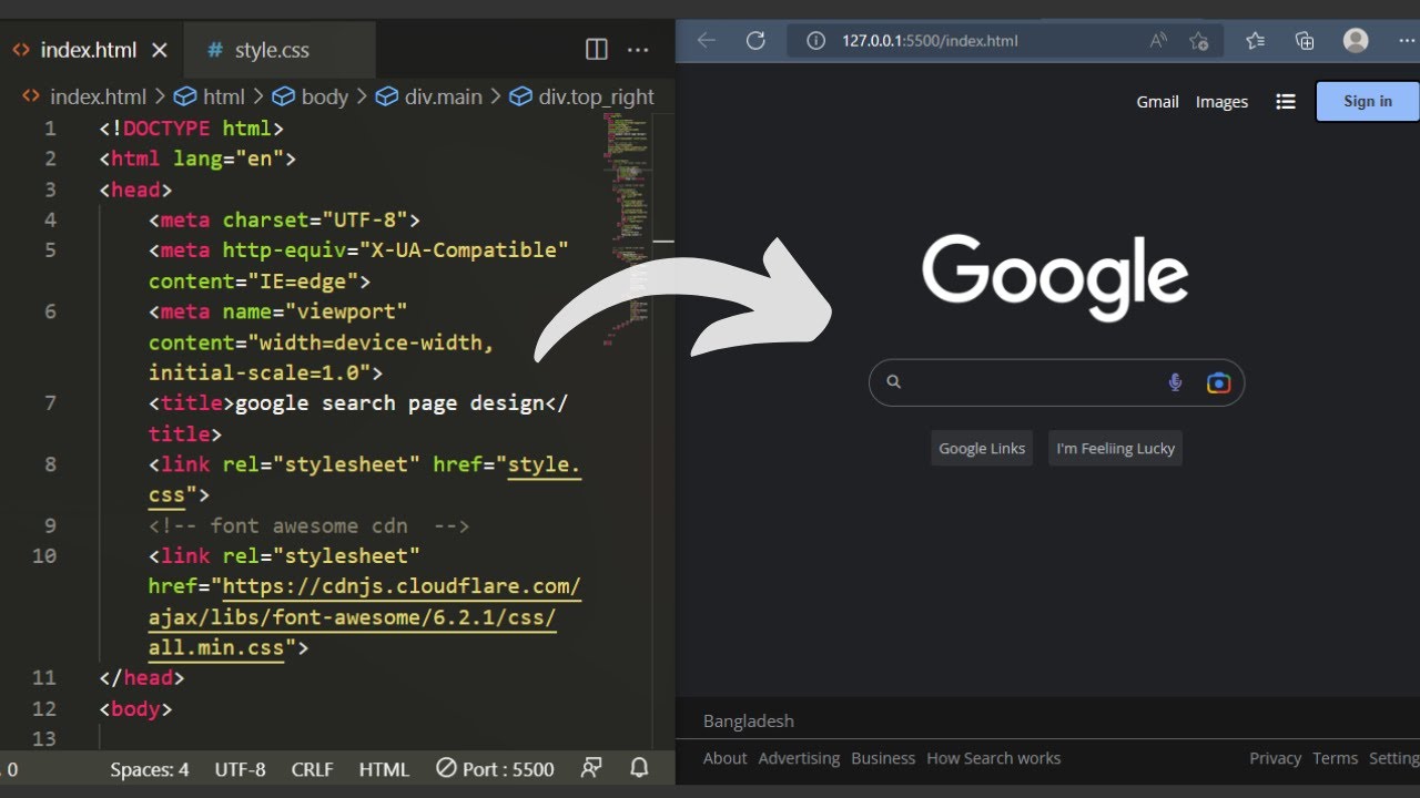ASMR Programming - Google Searching Page Design HTML & CSS | No Talking