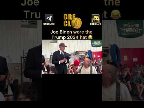 Joe Biden wearing the Trump 2024 hat 😭😭