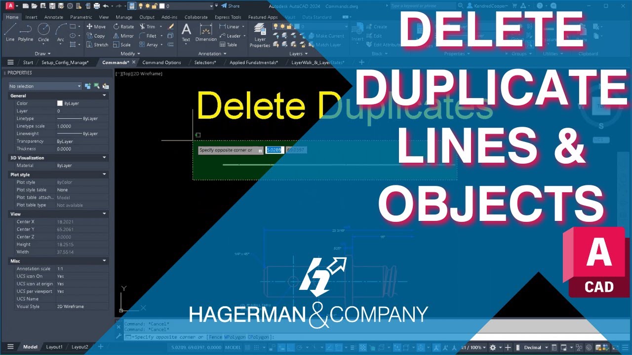 AutoCAD How to Find and Delete Duplicate Lines and Objects