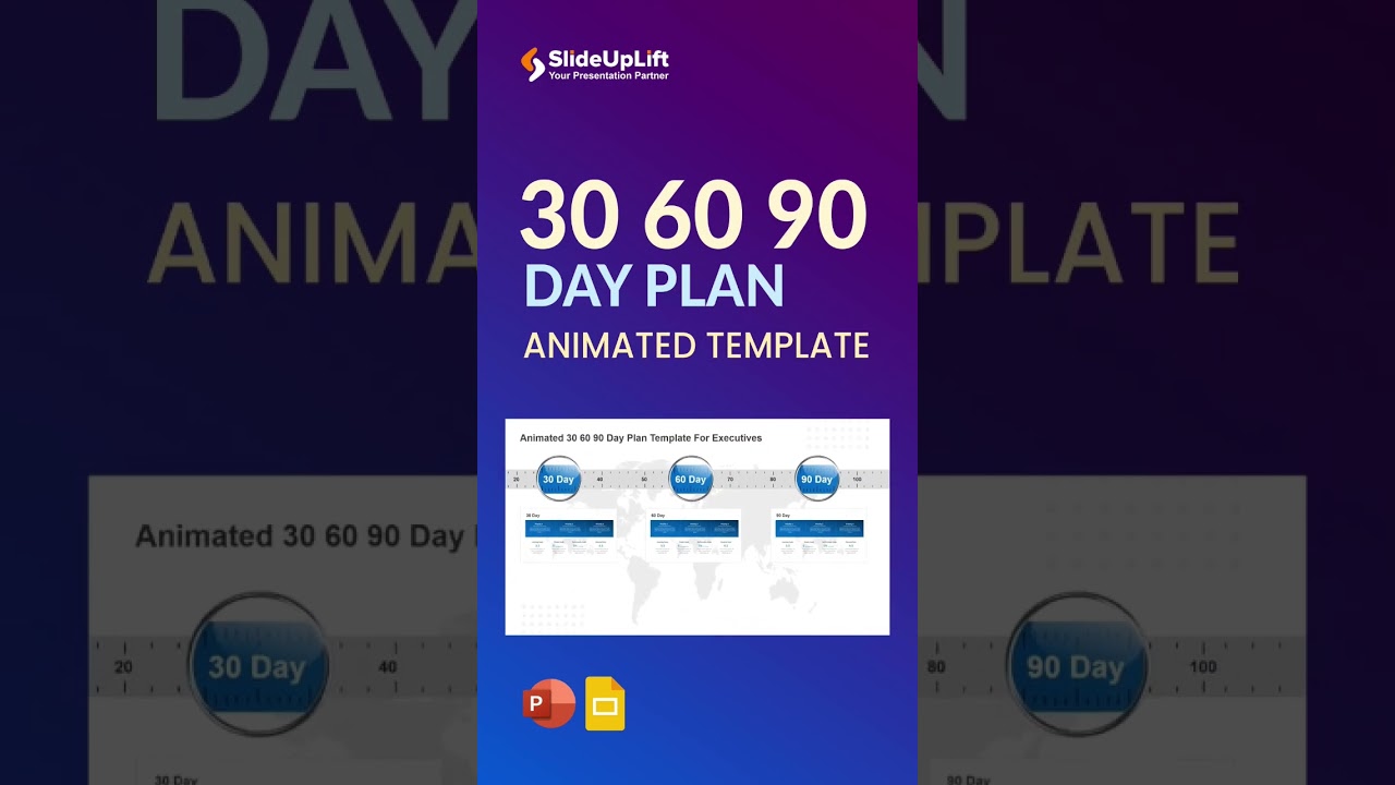#Animated 30 60 90 Day Plan Template. #googleslides #powerpoint #presentation #background #templates