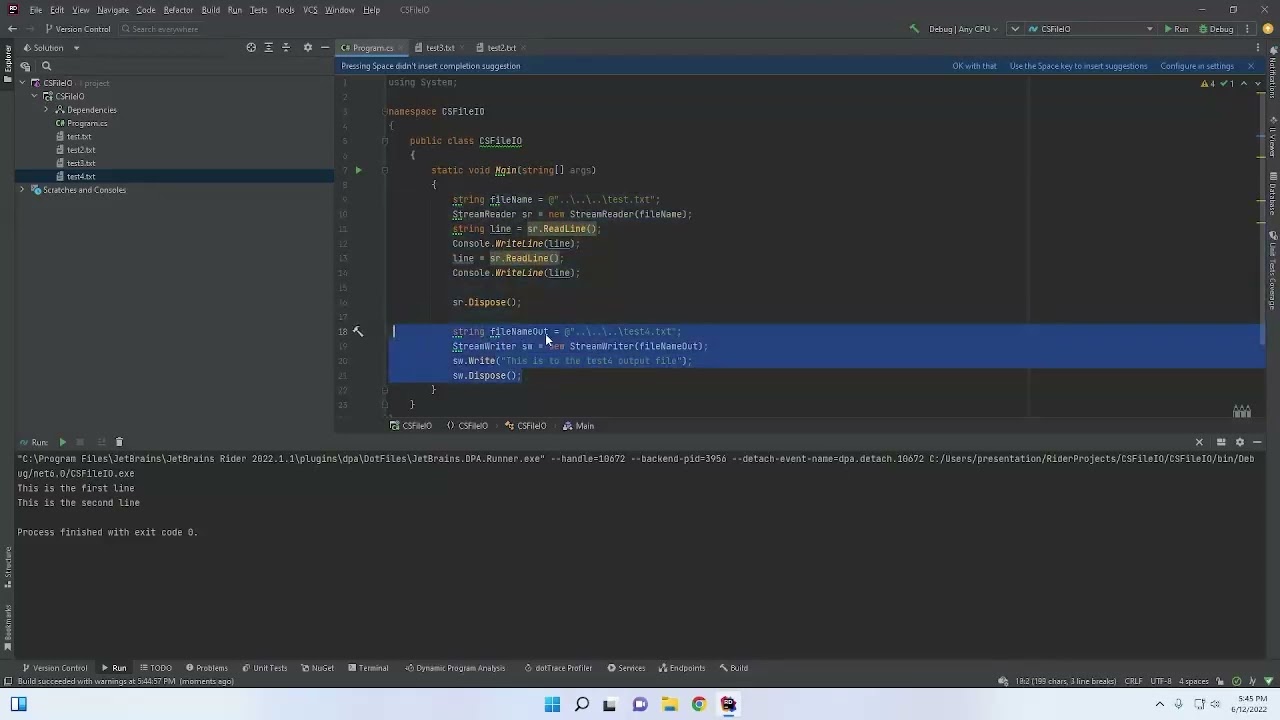 StringReader and StringWriter