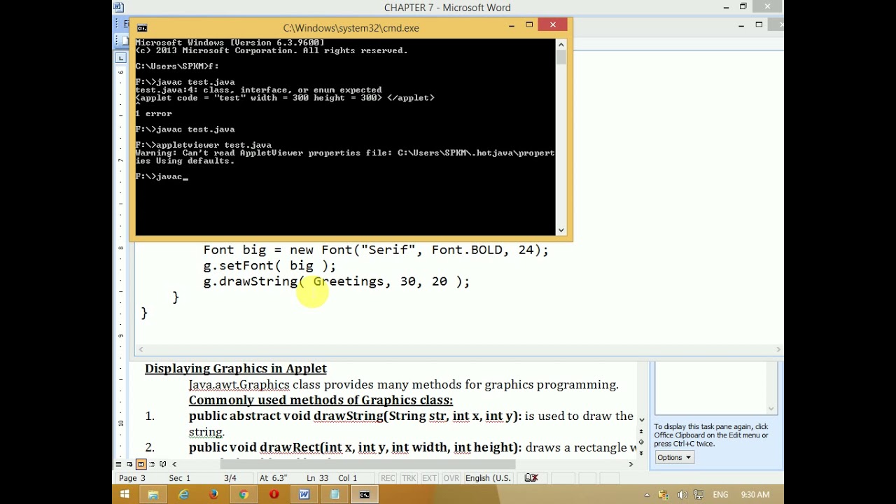 JAVA APPLET PROG PARAMETER & GRAPHICS