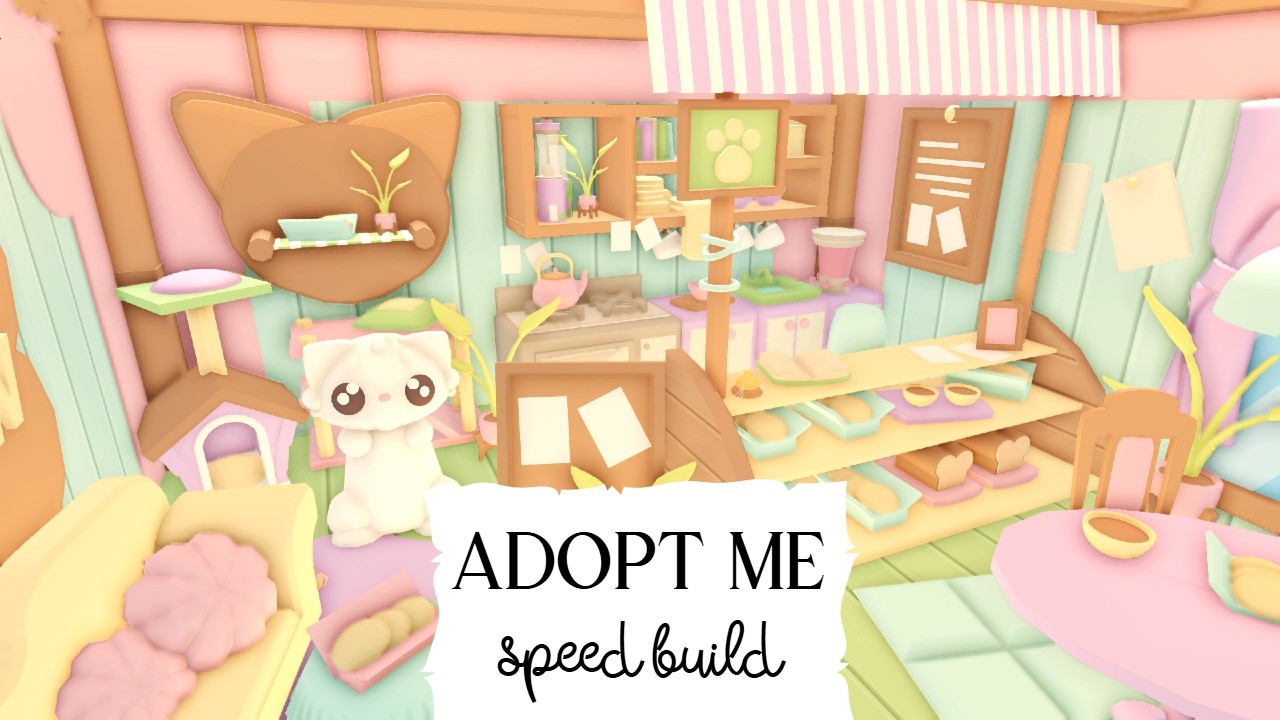 Adopt Me Build 🐱 Kitty Cafe Themed Decor | Roblox
