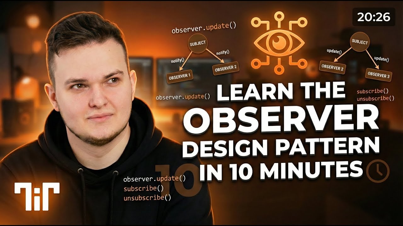 Learn the Observer Design Pattern in 10 Minutes (From Scratch)