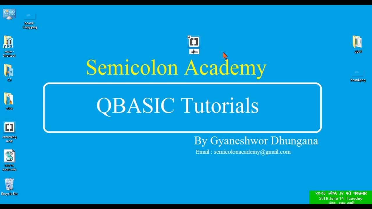 QBASIC TUTORIAL (File handling in QBASIC - part 1)