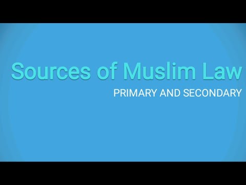 Sources of muslim law