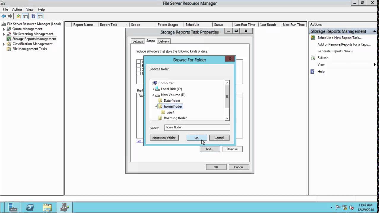 configuring storage reports management using fsrm