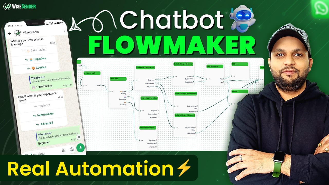 WhatsApp Chatbot Flow Maker Tutorial | Build Automation Flow Step-by-Step (WiseSender)