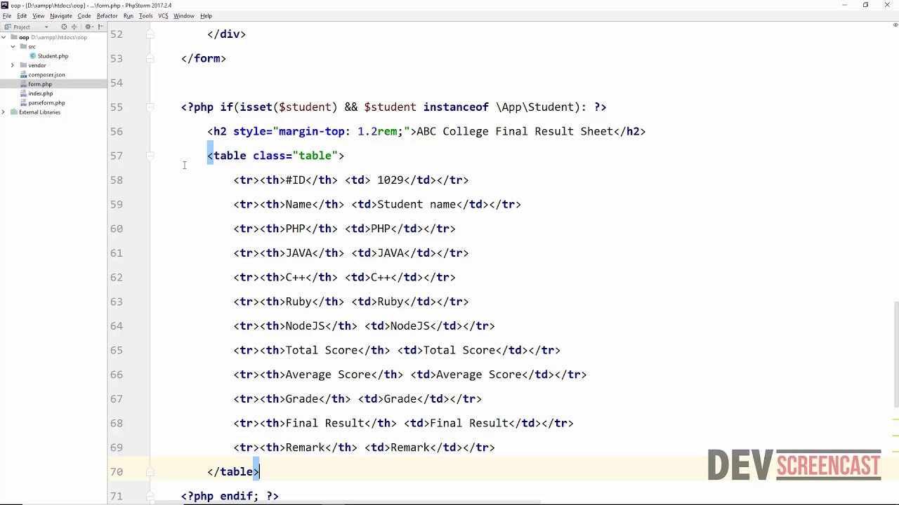 PHP OOP Tutorial - Simple PHP Student Grading Class 2