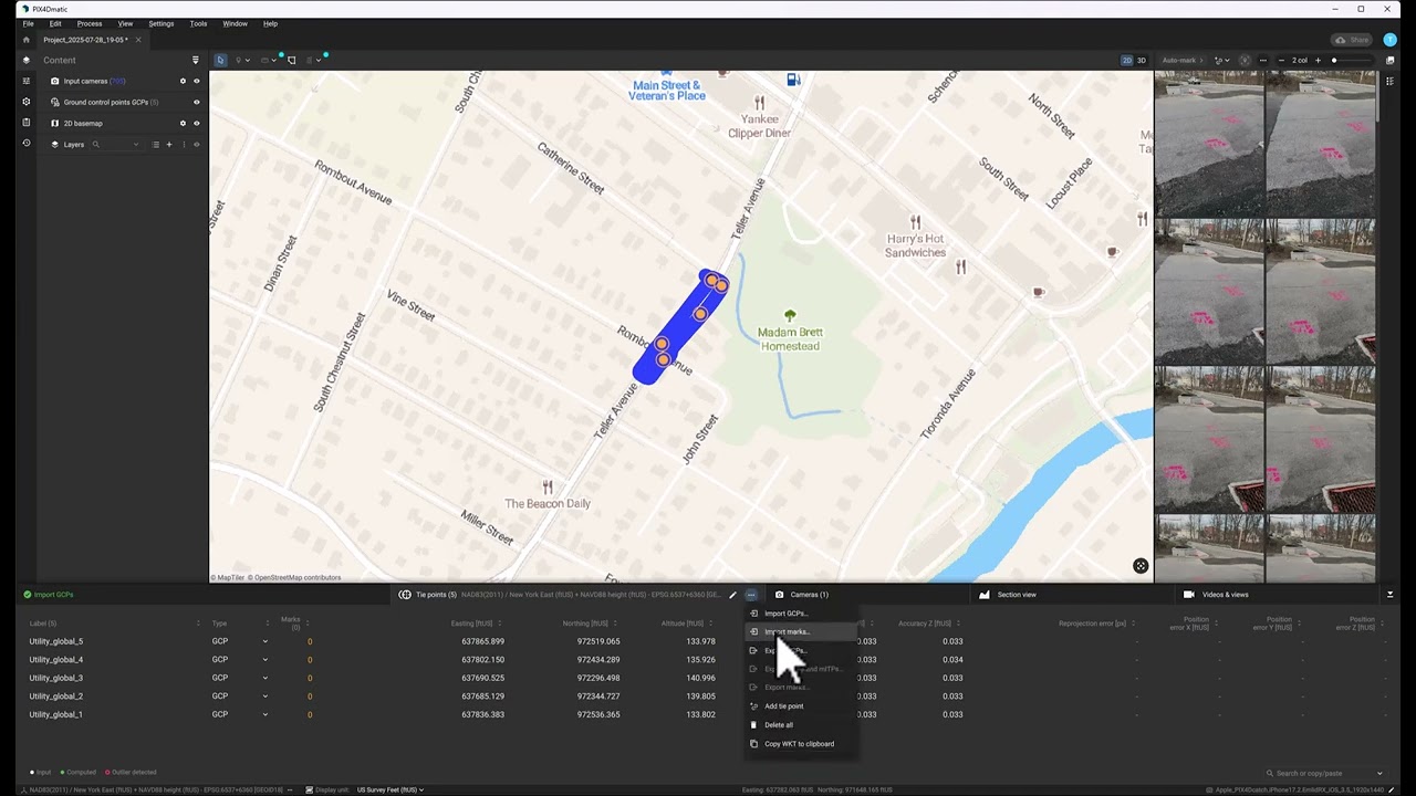Importing and Using Control Points in Pix4Dmatic 1.80
