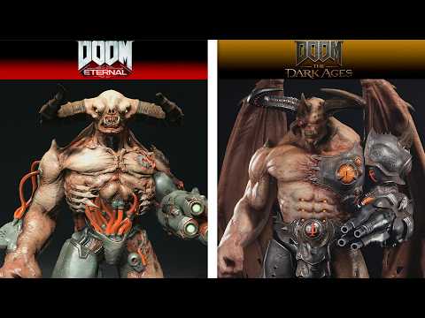 DOOM The Dark Ages VS DOOM Eternal | Monsters & Weapons Models Comparison | Model Viewer