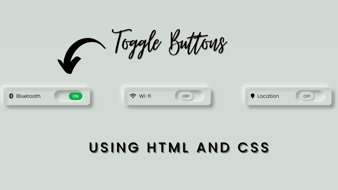 Awesome Neumorphism Toggle Buttons Using HTML and CSS