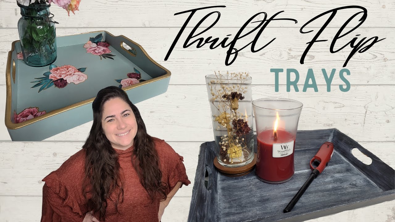 Thrift Flip Serving Trays | Thrift To Treasure | Serving Tray Makeovers | Sofa Trays