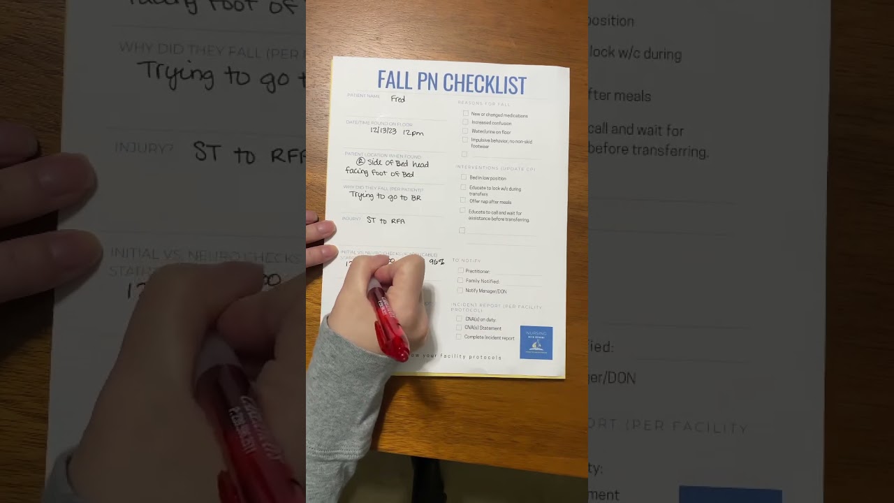 FREE fall progress note template