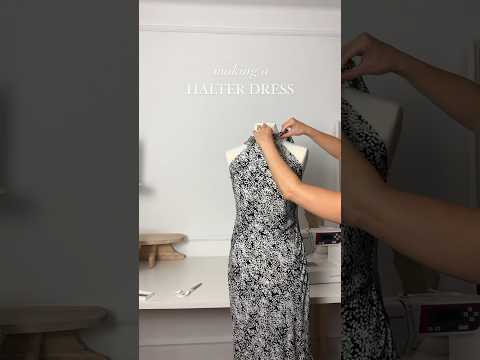 Making a stunning halter dress 🤍✨ #sewinginspiration #sewing #fashiondesigner