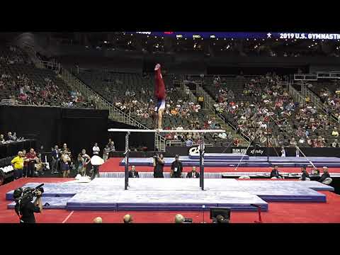 Mikulak – day 1 P Bars – Gymnastics Coaching.com
