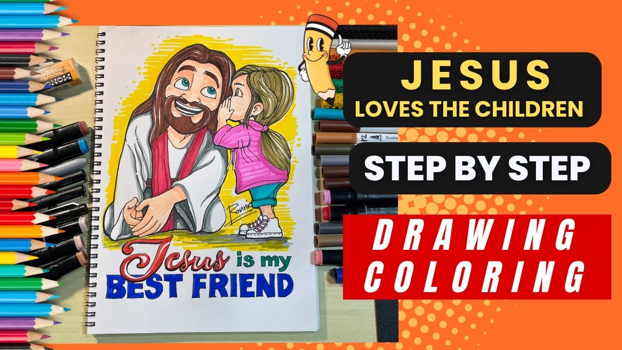 Watch me Draw and Color JESUS is my Best friend! #sundayschoolcraft  #howtodraw #stepbystepdrawing