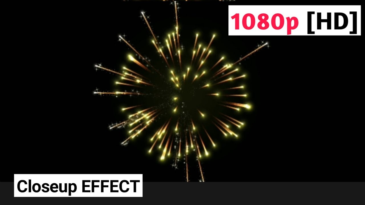 Yellow Fireworks Overlays | BlackScreen