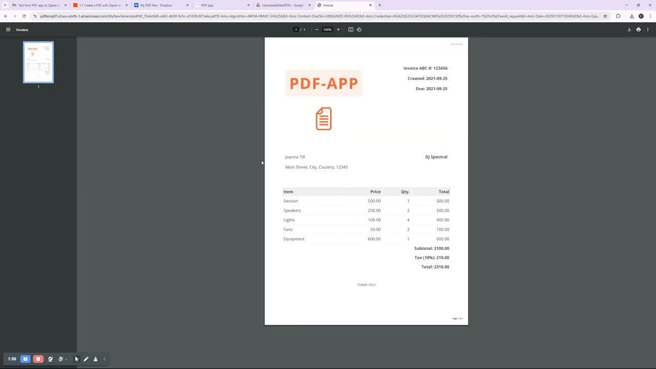 1.1 Create a PDF with Zapier and PDF-app.net in under 3 minutes!