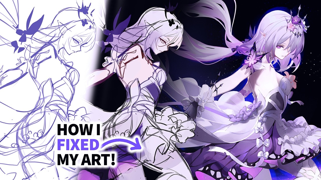 How I Fixed My Art! 🌸 Sketch to Render Drawing Process [Clip Studio Paint]