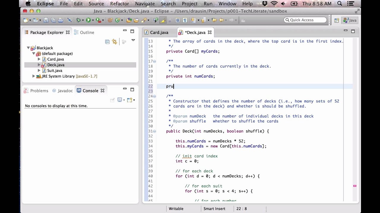 Java walk through: Blackjack