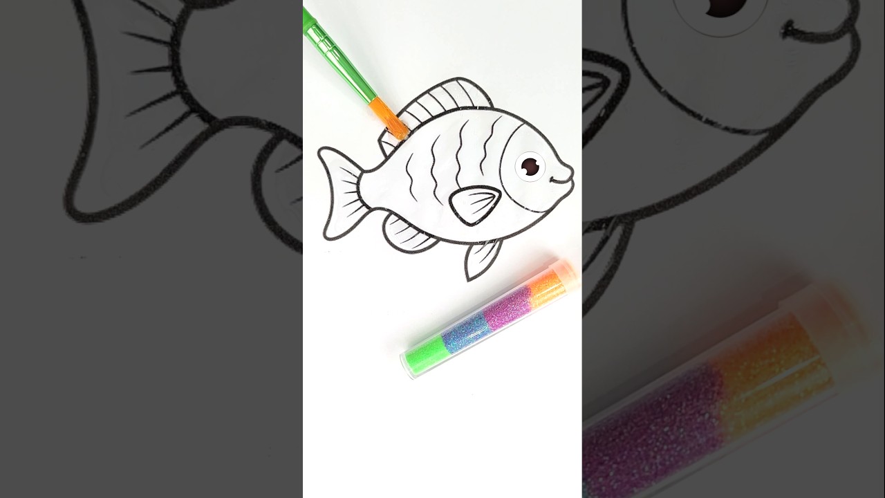 Colorful fish 🥰 Glitter Art ✨️ #art #shorts #shortsvideo #colors #glitter