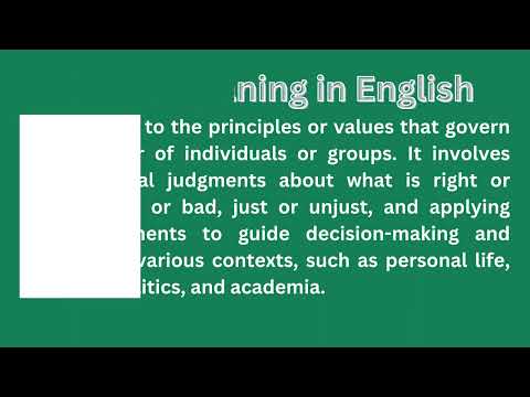 Ethics meaning in English