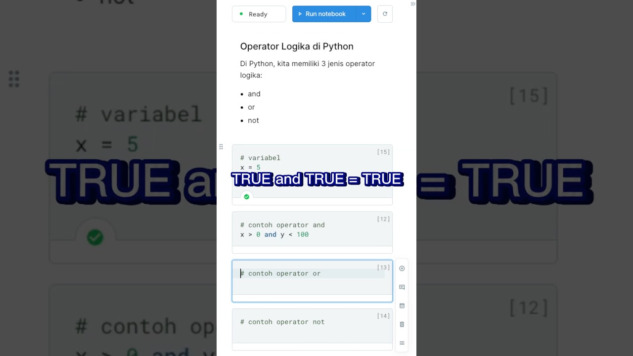 Belajar Ekspres Python Ep.7: Operator Logika di Python. #shorts #python