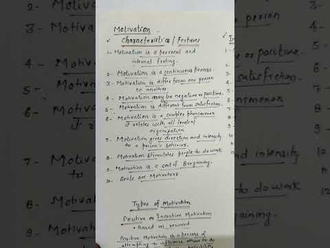 MOTIVATION - Features. Cl.12 Business Studies Ch.7 DIRECTING #publicadmin #publicadministration