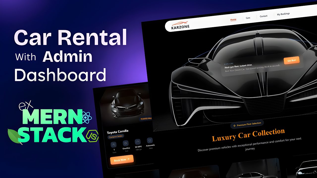 Build a Full Stack Car Rental Website using ReactJs | MERN Stack Project + Backend Integration(2025)