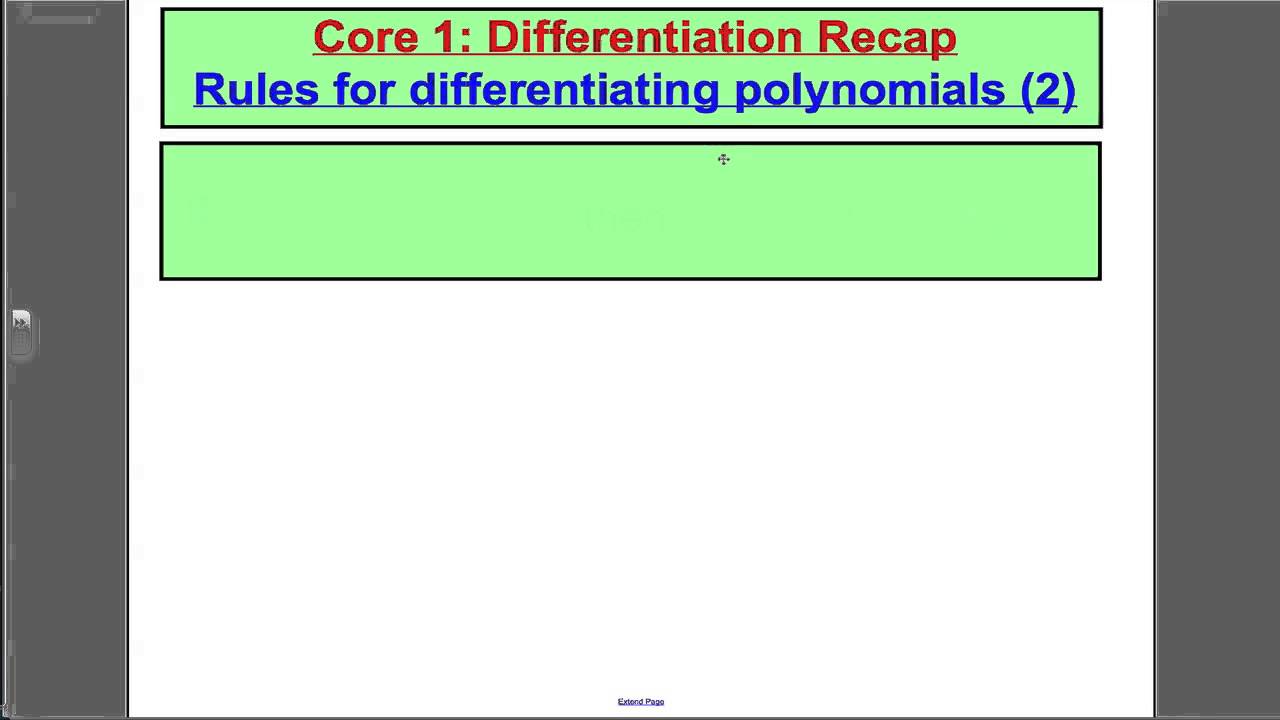 Differentiation (1) - L19 - Core 3 Edexcel Maths A-Level