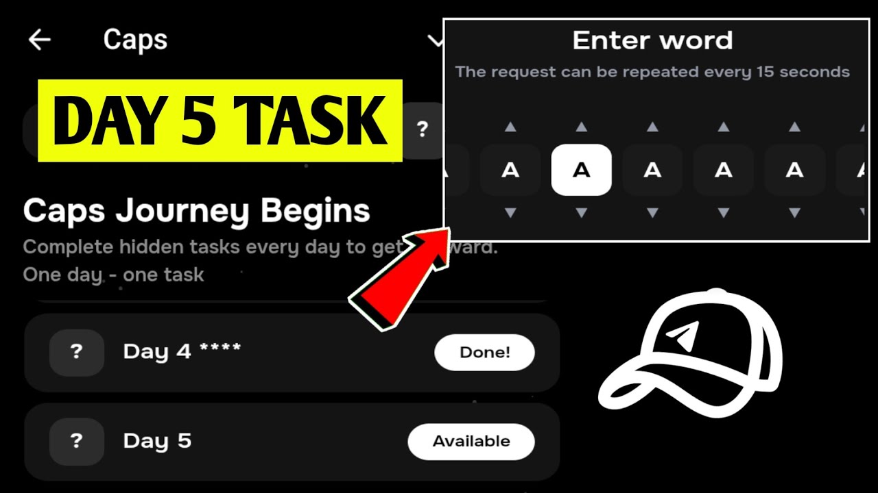 Caps Day 5 Enter Code | Day 5 Caps Task | Caps Day 5 Task | Caps Day 5 Code |Enter Word Caps Day 5