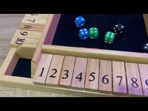 4 Player Shut The Box Dice Board Game with Natural Wood - Fun for All Ages #WEGames