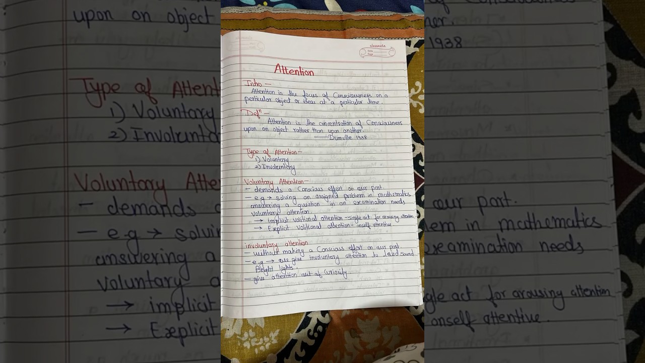 Attention… psychology… nursing notes