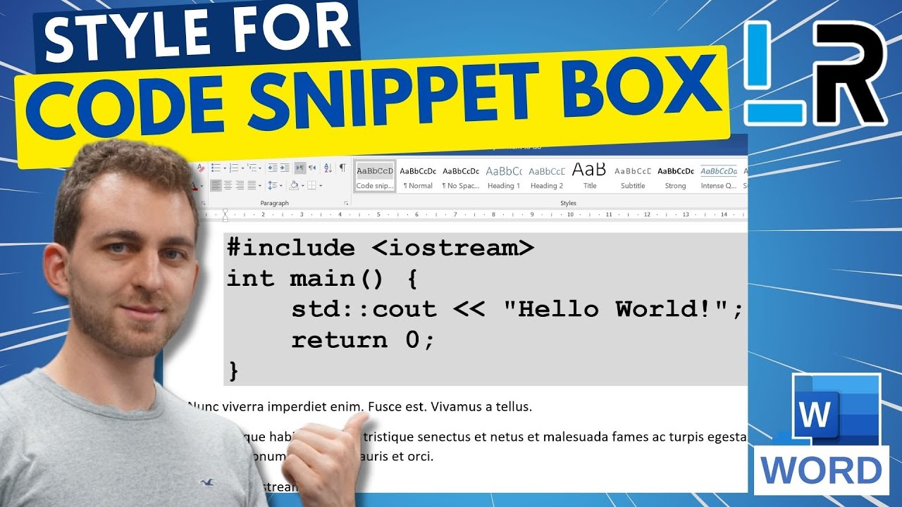 MS Word Create style for code snippet box ✅ 2 MINUTES