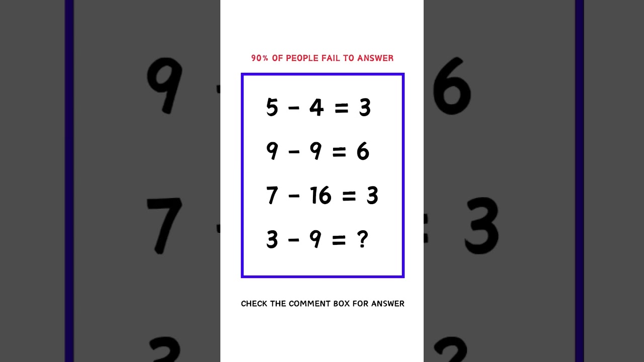MATH PUZZLES WITH ANSWERS #puzzles #maths @riddlezone