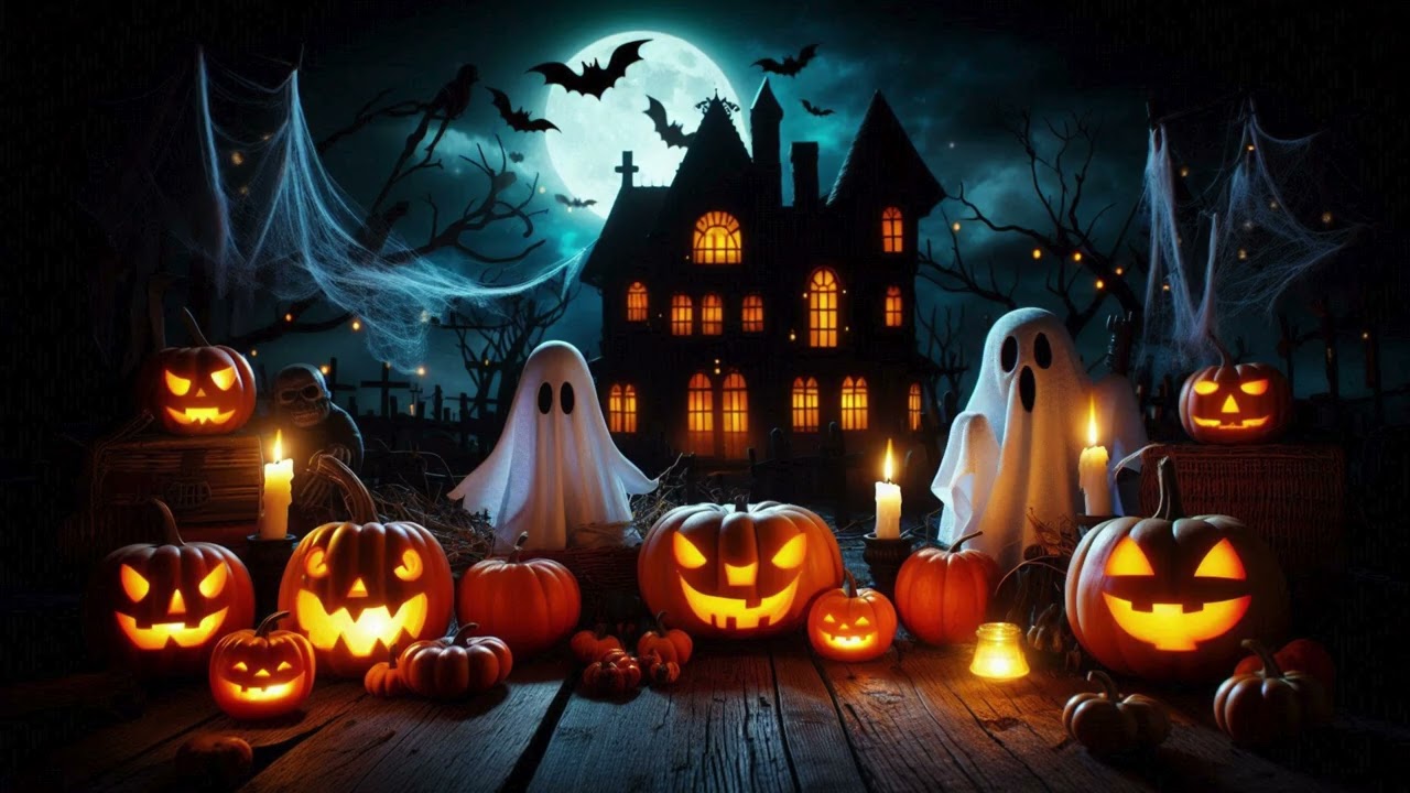 Halloween Screensaver / 4K / Wallpaper / Frame Art / Haunted House / Ghosts