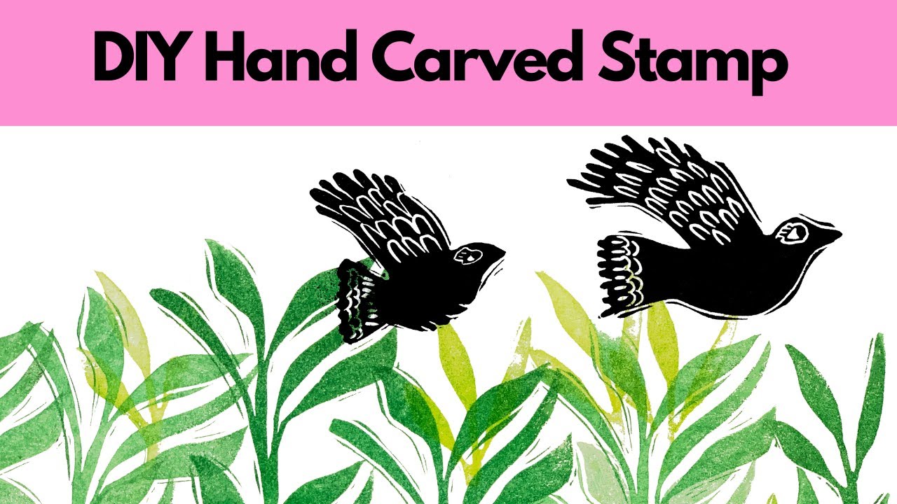 How To Linocut Handmade Bird Stamp