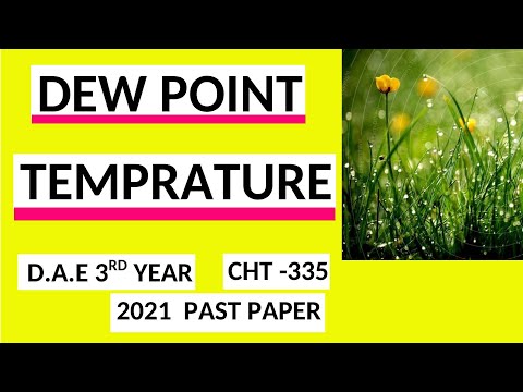 Dew point temperature | What is DEW point Temperature