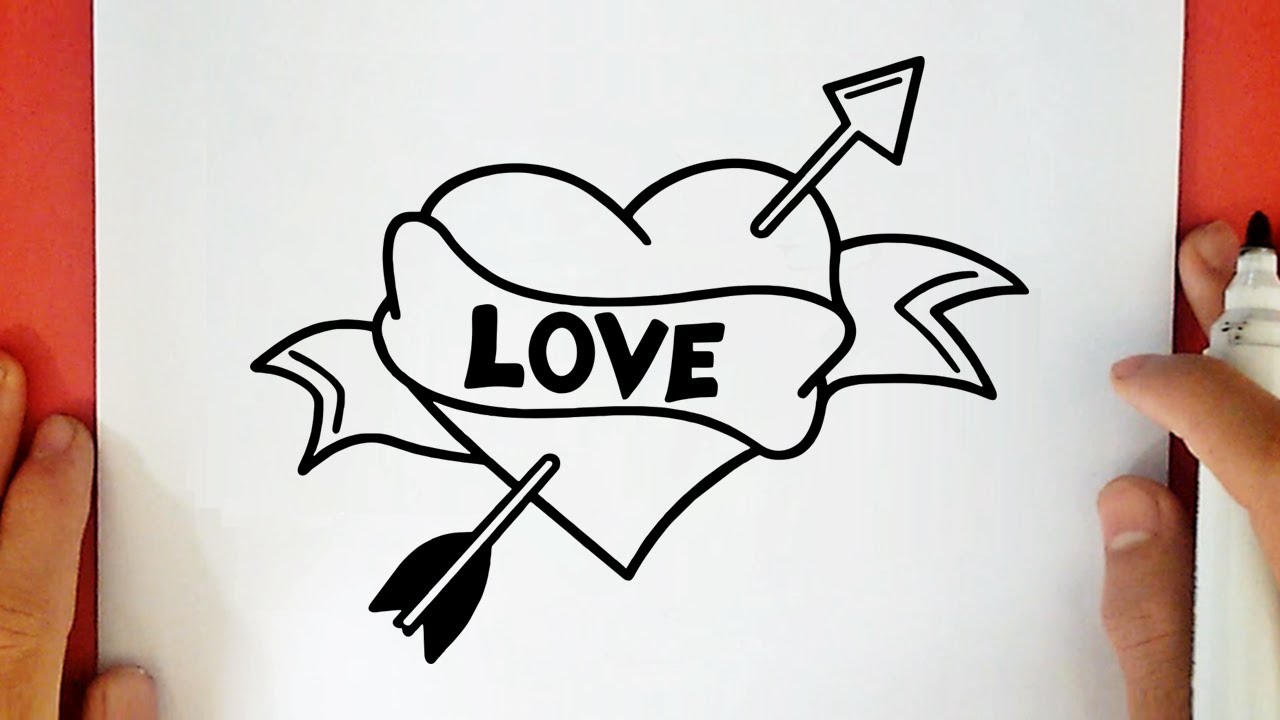 COMO DESENHAR UM CORAÇÃO COM FLECHA