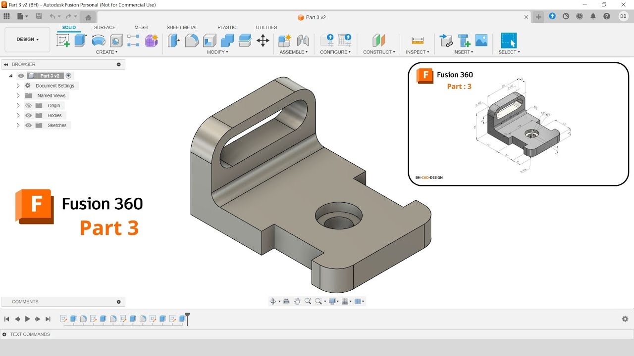 Fusion 360 tutorial 3D Modeling: Part 3