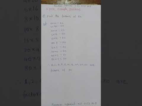 Find the Factors of 80