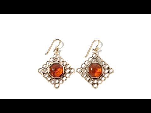 Studio Barse Bronze Amber "Honeycomb" Drop Earrings